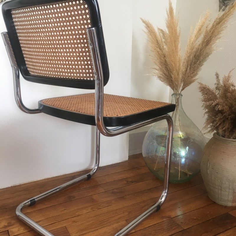 chaise en bois modèle B32 Cesca marcel breuer années 70 design vintage