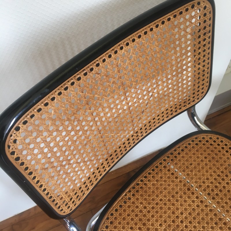chaise en bois modèle B32 Cesca marcel breuer années 70 design vintage