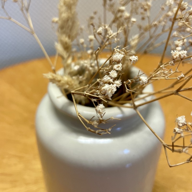 pot en grès émaillé gris ancien à moutarde vintage cuisine ustensiles