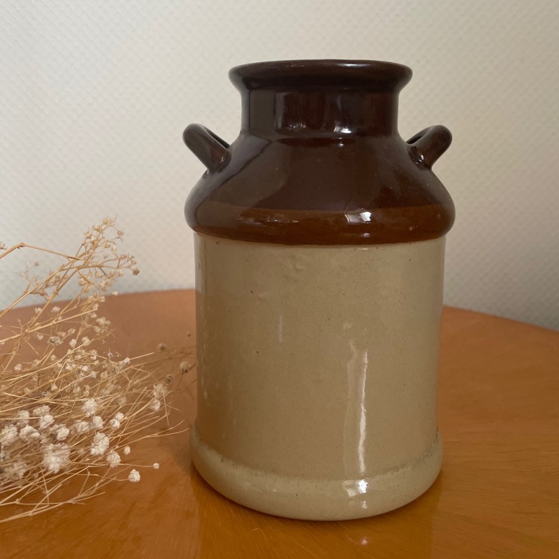 pot en grès en céramique ancien émaillé vernissé vintage ustensiles